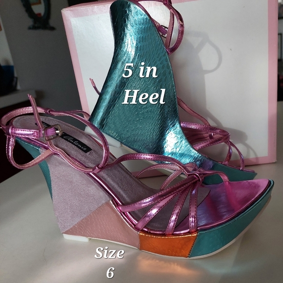 Michael Antonio | Shoes | New In Box Pinkmulti Color Shimmer Wedge ...